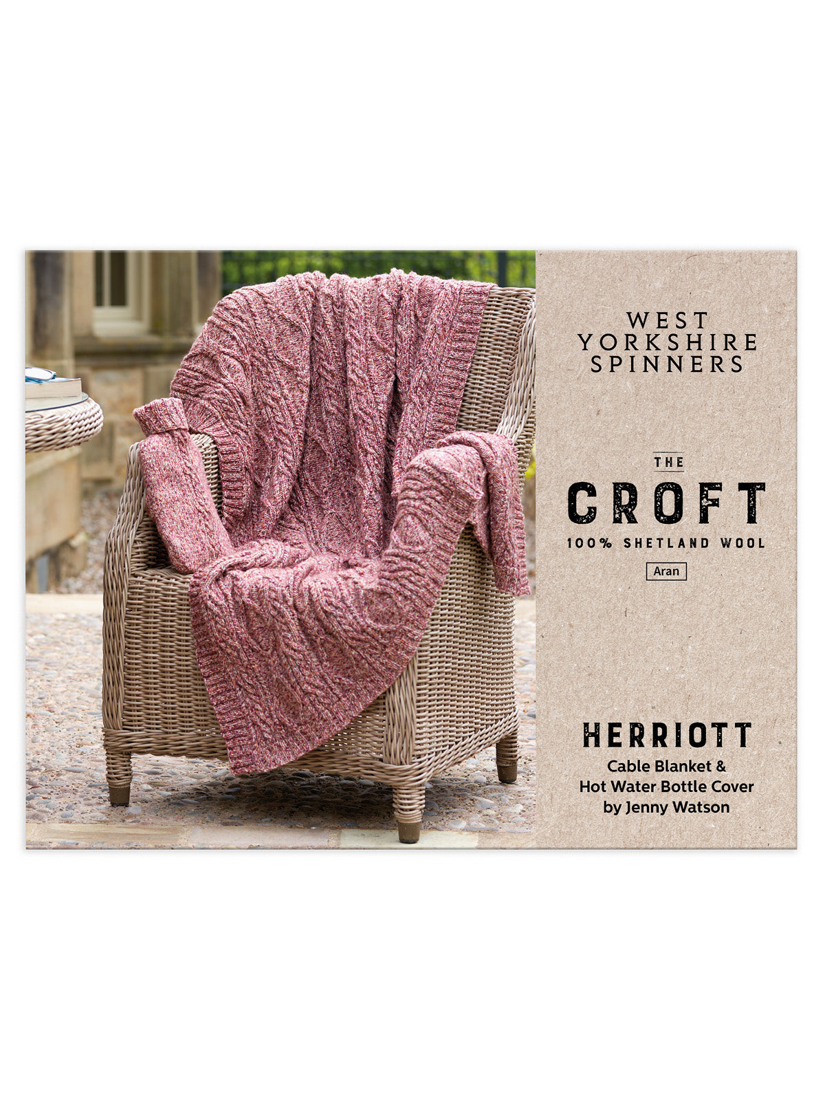 Herriott - Cable Blanket & Hot Water Bottle Cover Pattern by Jenny Wat ...